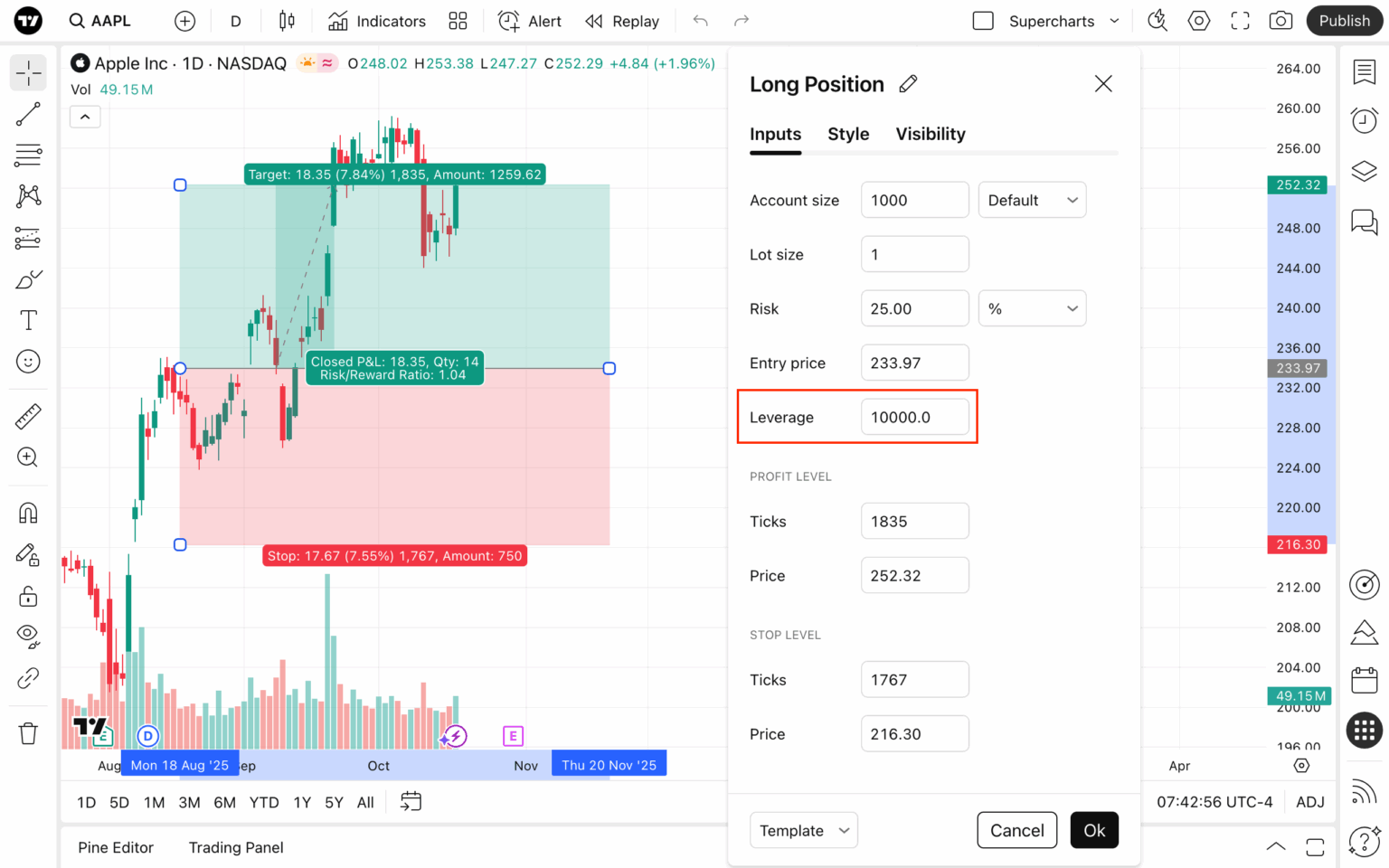 TradingView adds leverage support in Long and Short Position tools - FX ...